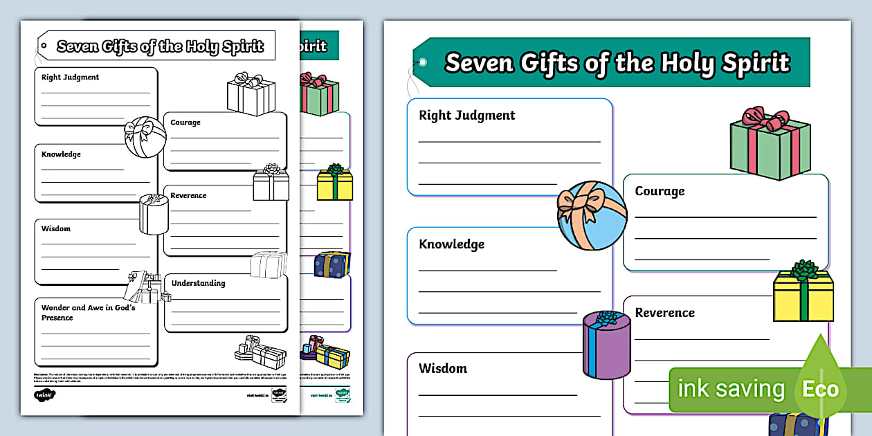 Seven Gifts of the Holy Spirit Fact File Template - Twinkl