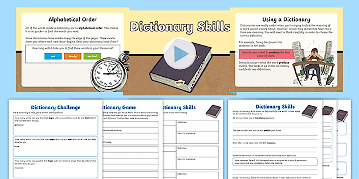 Routine Dictionary Skills Activity Pack (teacher made)