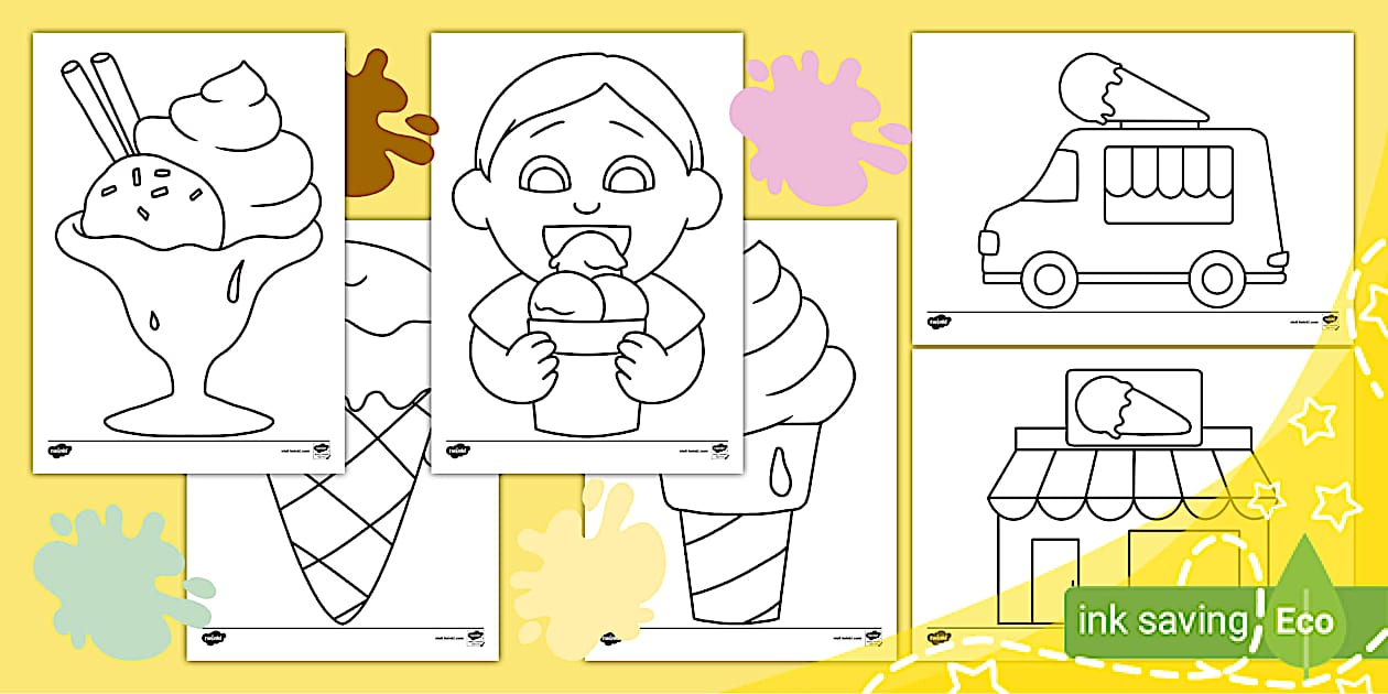 My First Ice Cream Parlour Colouring Pack - Twinkl
