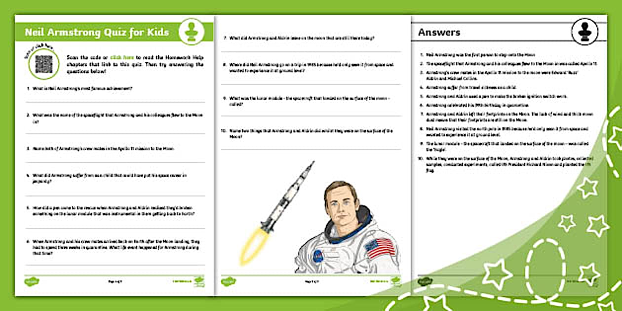 Neil Armstrong Quiz for Kids (Teacher-Made) - Twinkl