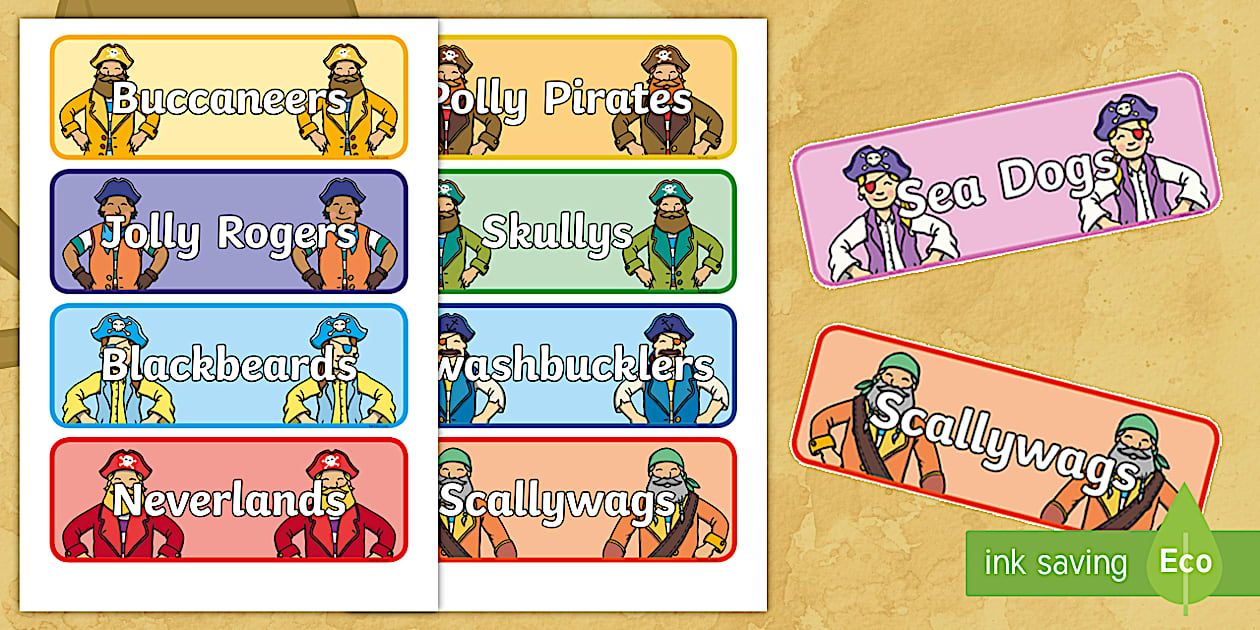 👉 Pirate Group Labels (teacher made) - Twinkl