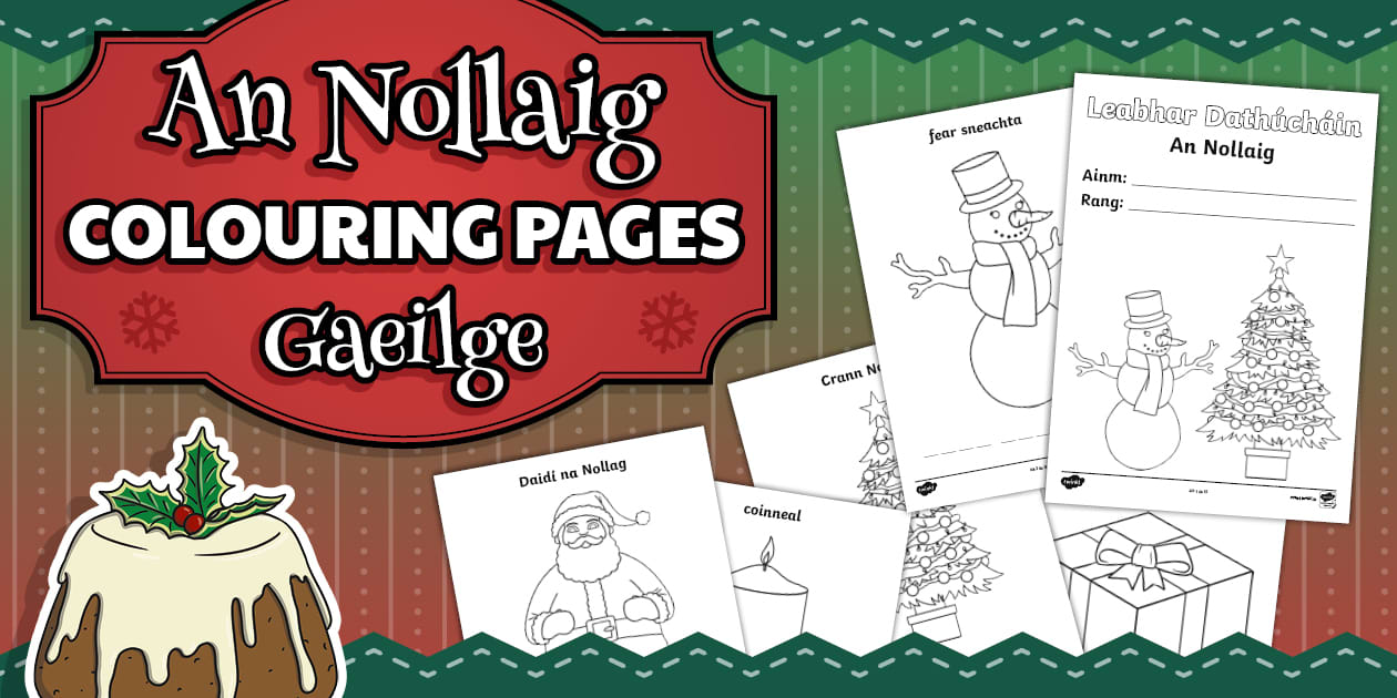 An Nollaig Colouring Pages Gaeilge