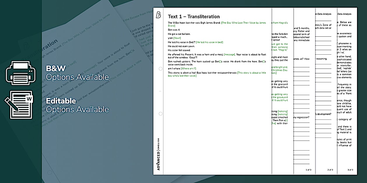 Child Language Acquisition at A Level - Written Acquisition