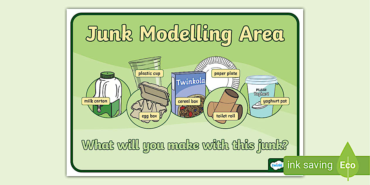 Junk Modelling Area Display Poster (teacher made) - Twinkl