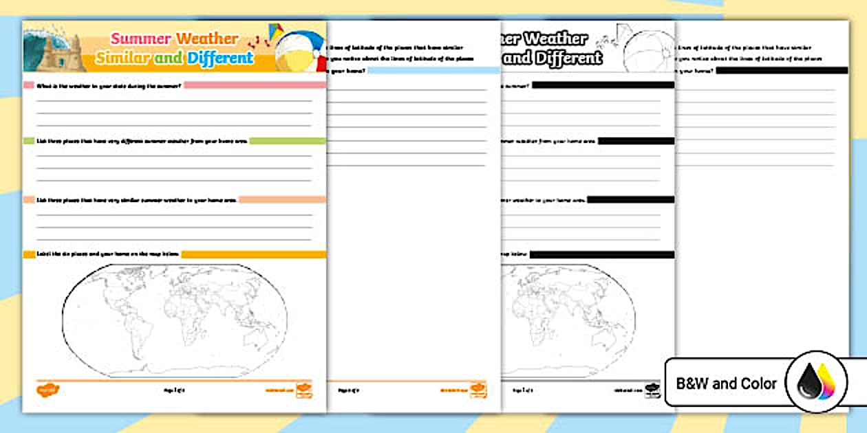 Summer Climate Worksheet | Resource | Twinkl USA - Twinkl
