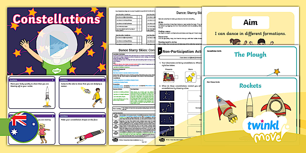 Move PE Year 1 Dance: Starry Skies Lesson 6: Constellations Lesson Pack
