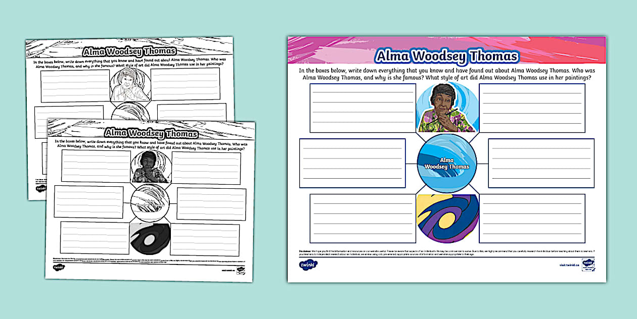 Alma Woodsey Thomas Mind Map (teacher made) - Twinkl