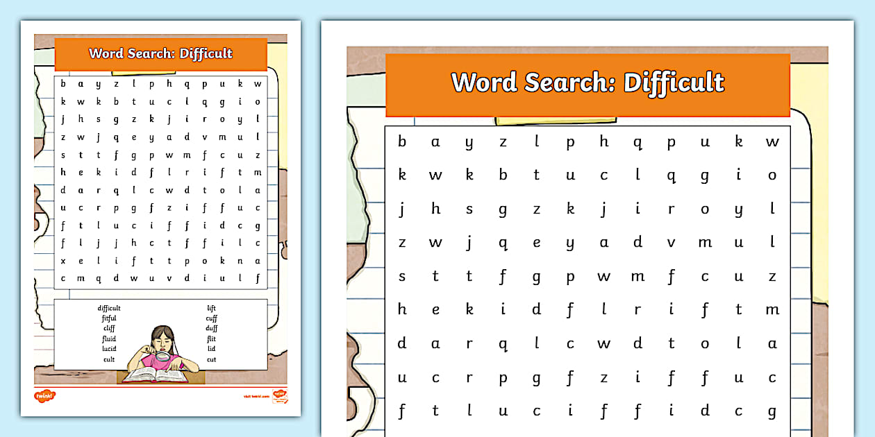 Words from Difficult Word Search (teacher made) - Twinkl