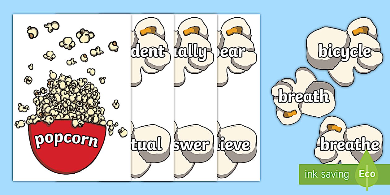 Writing Words Popcorn Display Cut-Outs (teacher made)