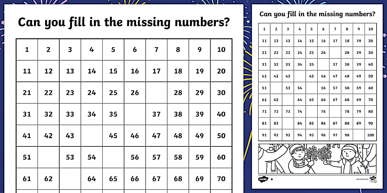 Bonfire Night Missing Numbers Number Square - Twinkl