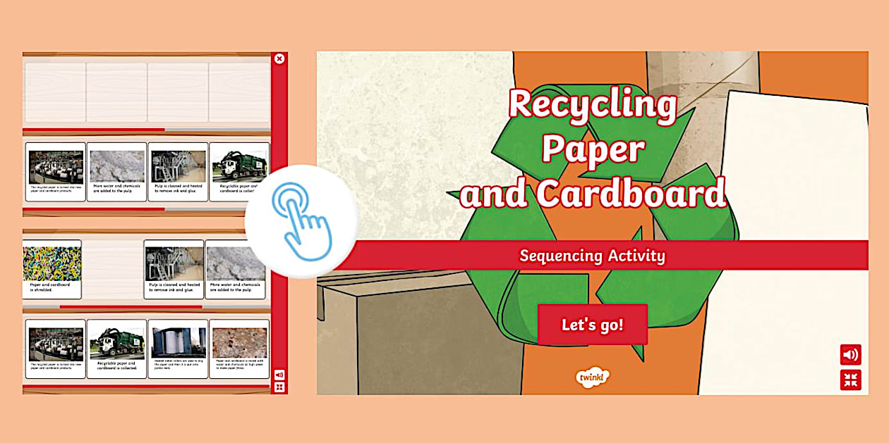 Recycling Paper and Cardboard Sequencing Activity - Twinkl
