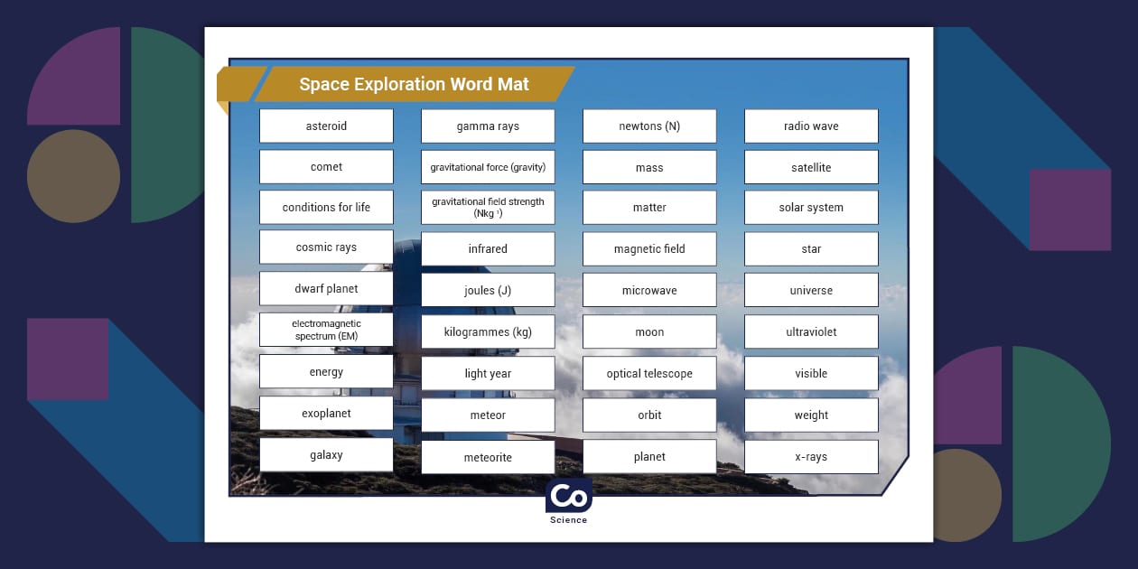 Space Exploration Word Mat (teacher made) - Twinkl