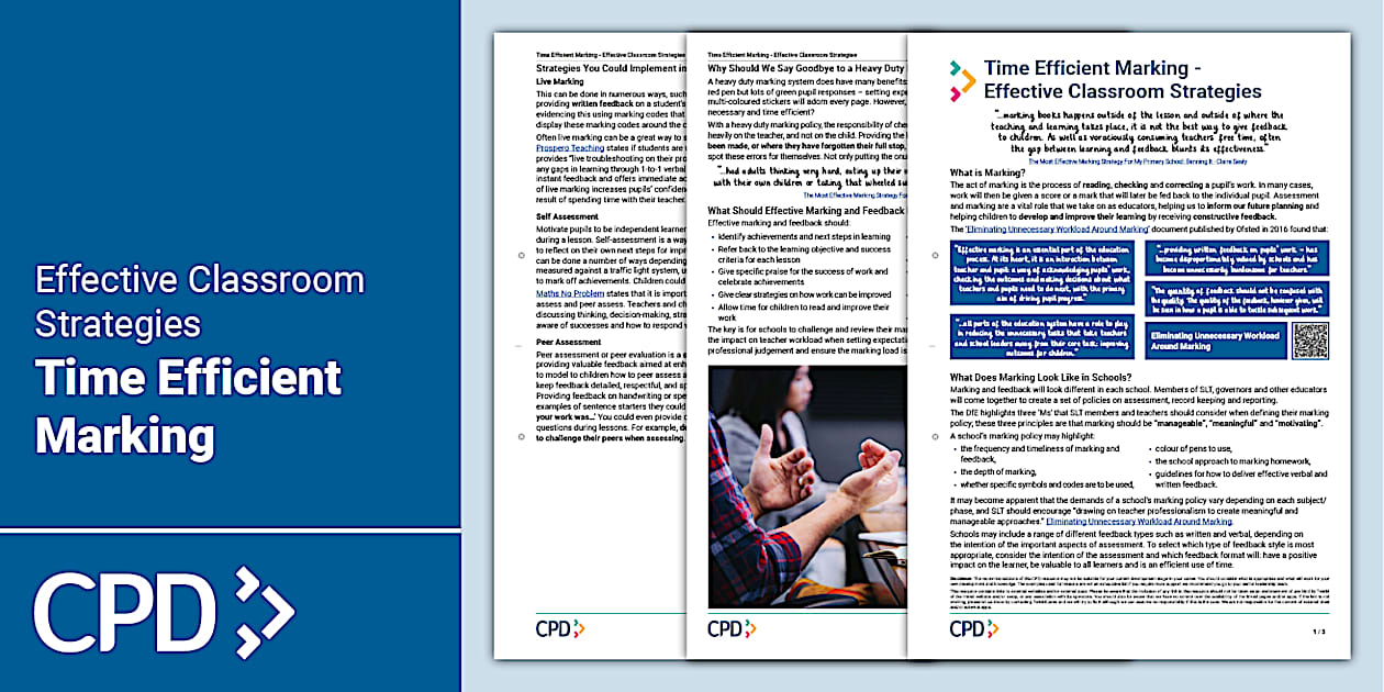 Time Efficient Marking - Effective Classroom Strategies