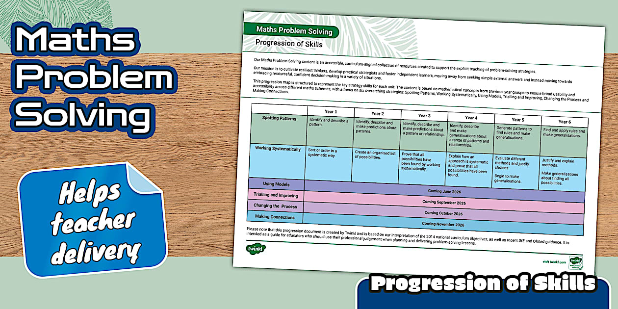 👉 Maths Problem Solving Skills Progression