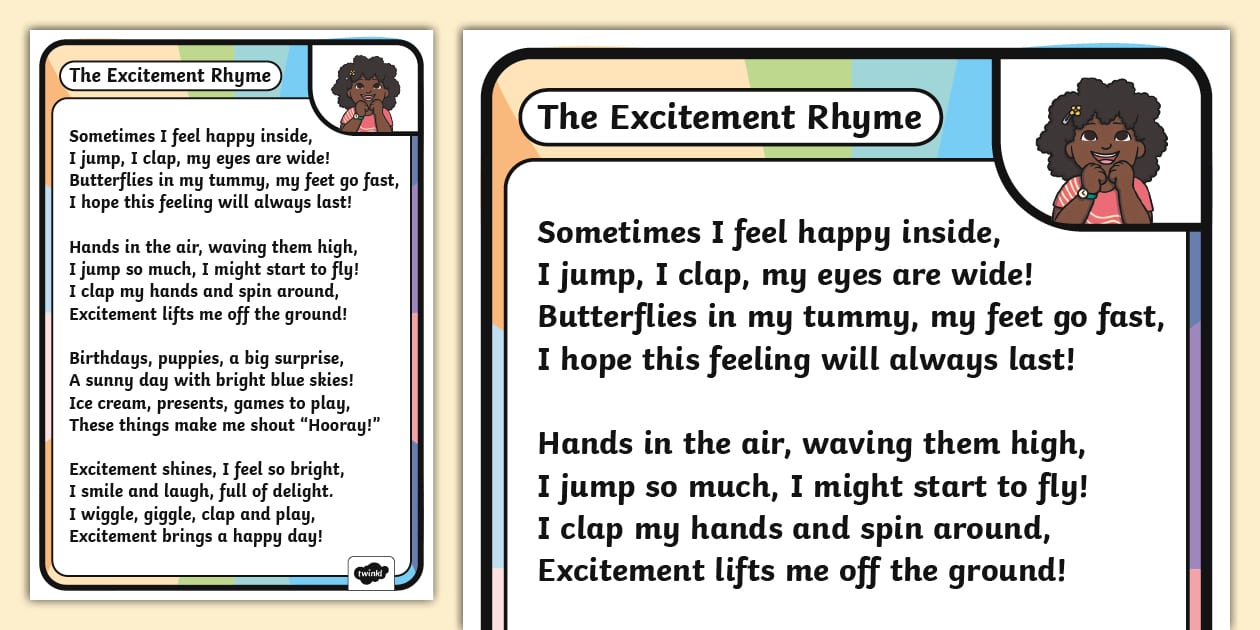 The Excitement Rhyme (teacher made) - Twinkl