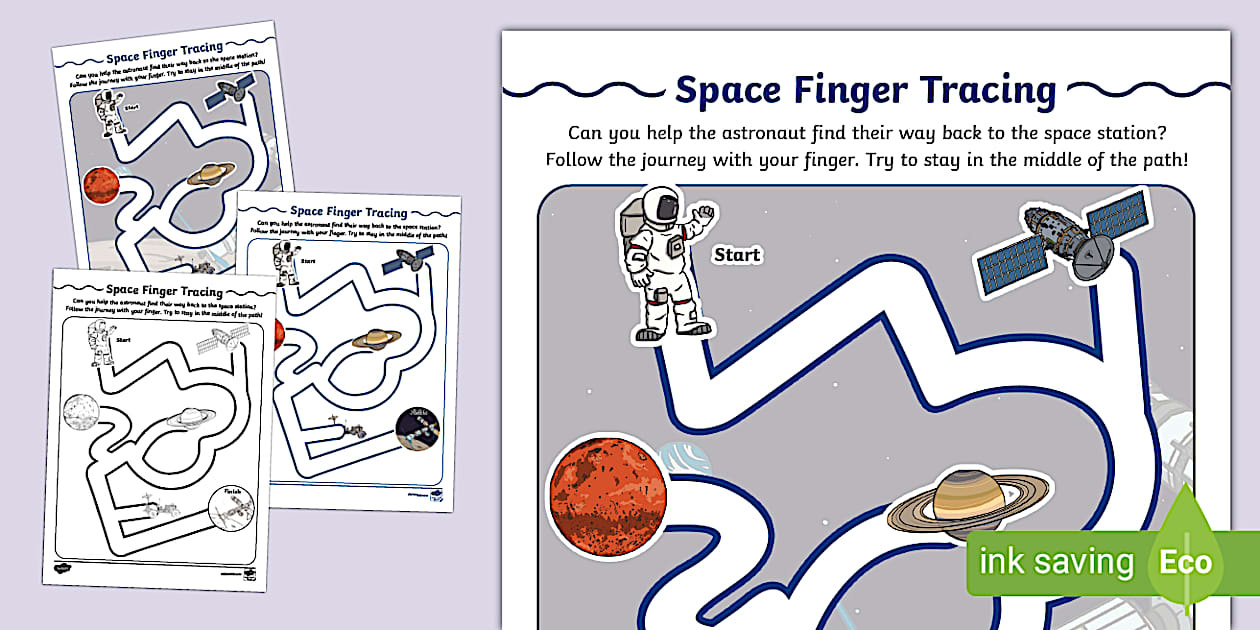 Space Finger Tracing Activity (teacher made) - Twinkl