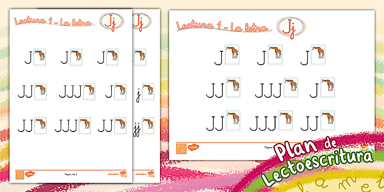Plan de lectoescritura: La letra J - Lectura 1 - Twinkl