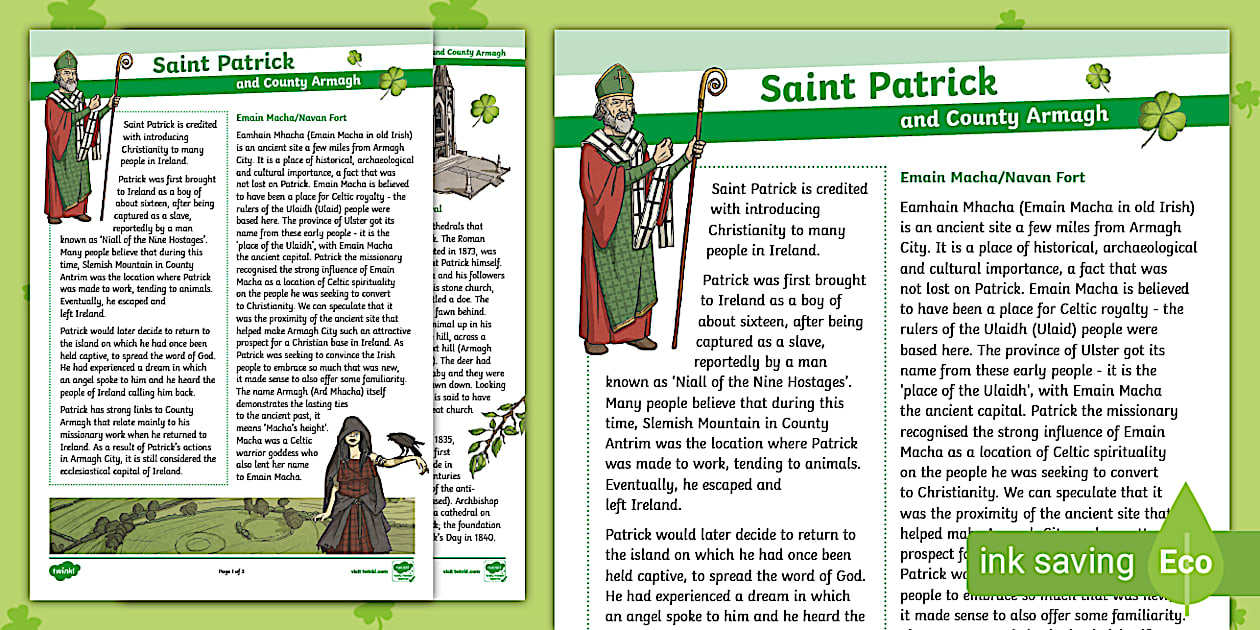 Saint Patrick and County Armagh Fact File (teacher made)