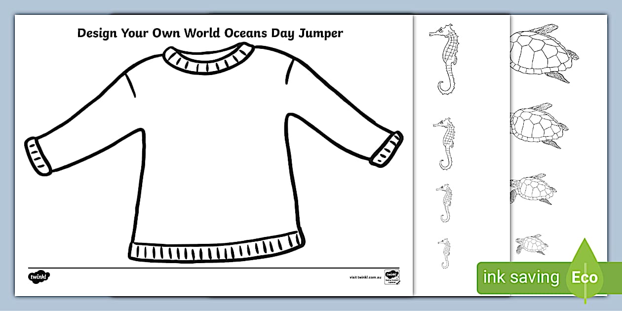 World Oceans Day Design a Jumper Worksheet (Teacher-Made)