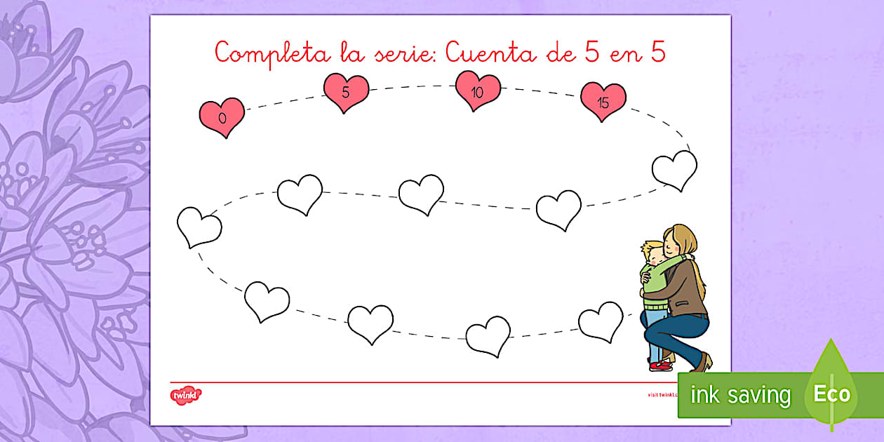 Completa la serie: cuenta de 5 en 5 (profesor hizo) - Twinkl