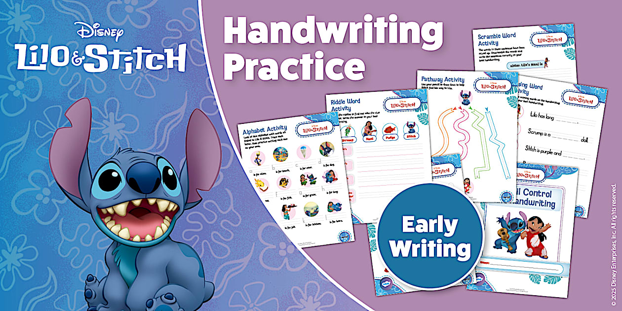 Lilo & Stitch: Pencil Control and Handwriting Booklet