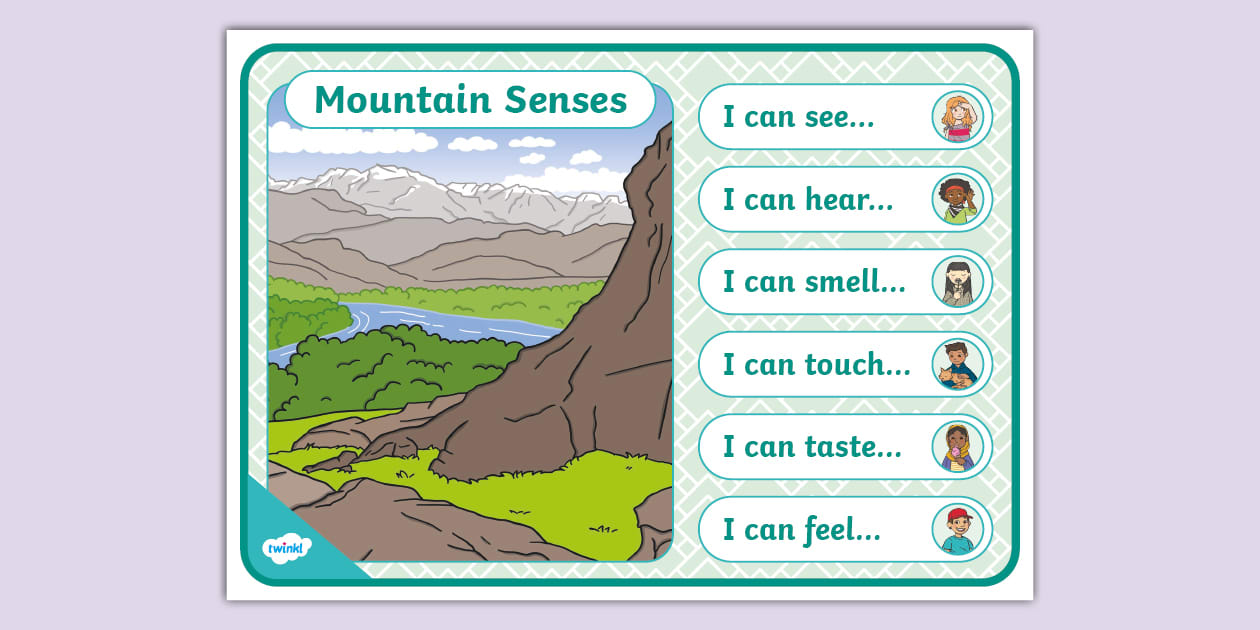 Mountain Senses Display Poster (teacher made) - Twinkl
