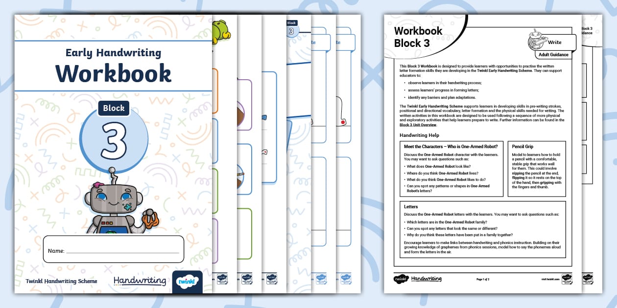 Early Handwriting Block 3 Workbook