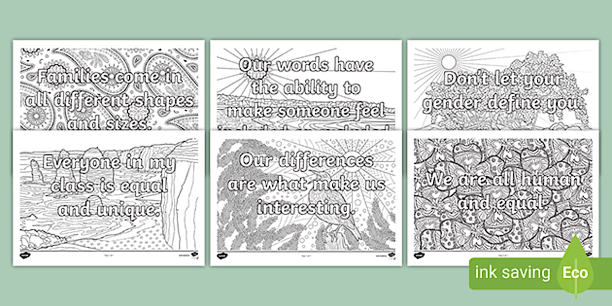 Inclusion Mindfulness Colouring Pages (teacher made)
