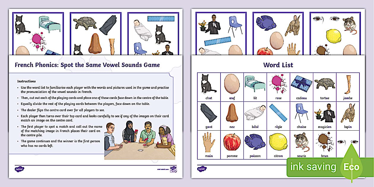 👉 French Phonics: Spot the Same Vowel Sounds Game
