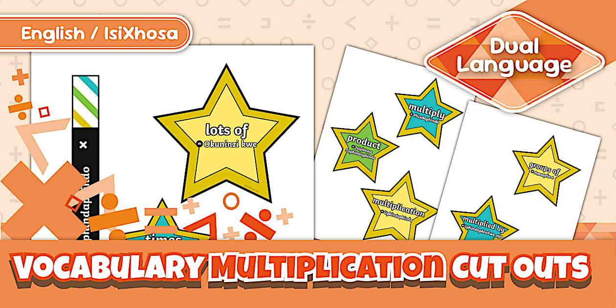 Grade 4 Maths Magician 4 Operations Vocabulary Multiplication Cut Outs