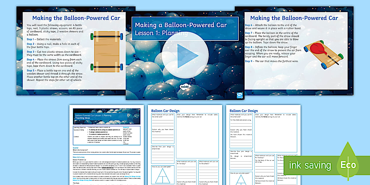 British Science Week Lesson 1: Building a Balloon-Powered Car
