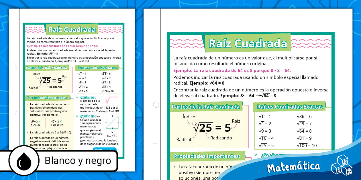 Raíz Cuadrada | Matemática | 8° básico | 7° básico | Media