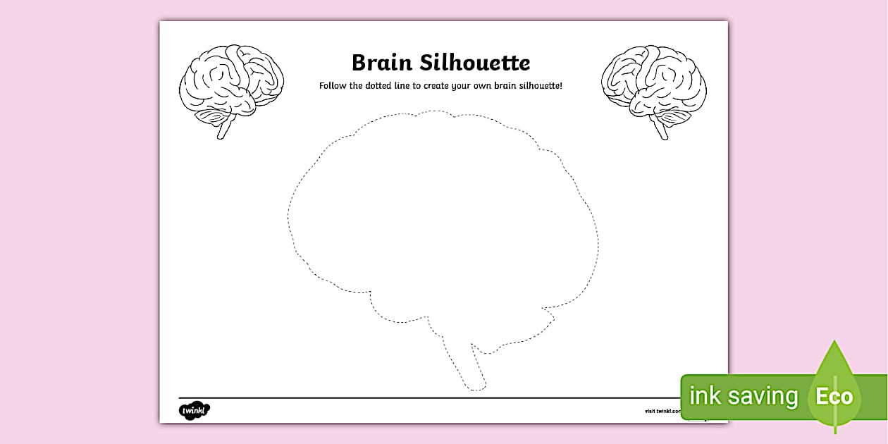 Brain Silhouette Drawing Activity (teacher made) - Twinkl