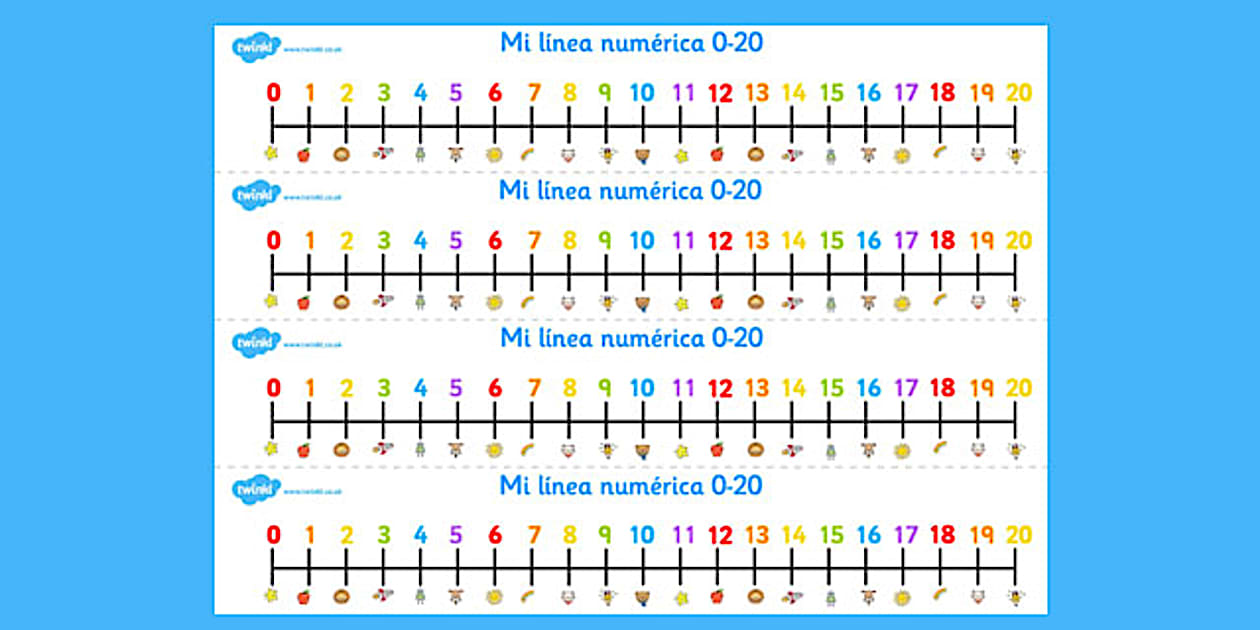 Spanish Number Line 0-20 (teacher made) - Twinkl