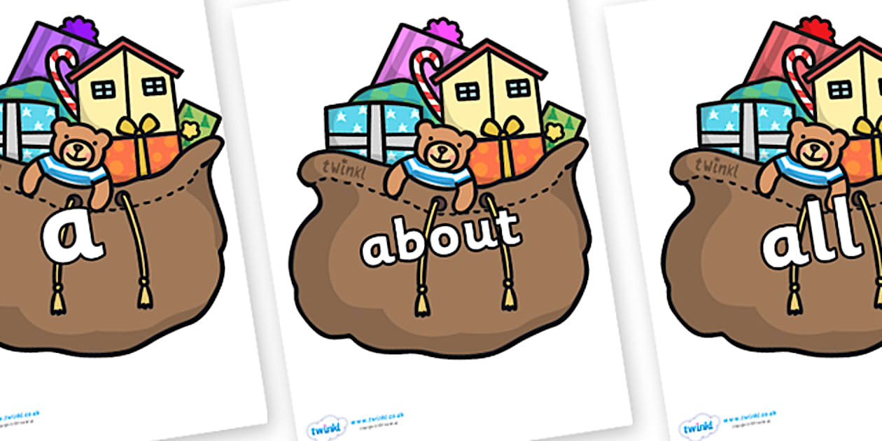 100 High Frequency Words on Christmas Presents - Twinkl