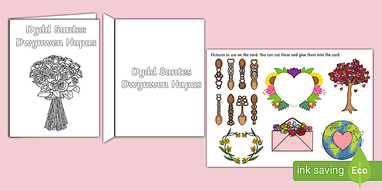 Create Your Own Santes Dwynwen Card (teacher made) - Twinkl
