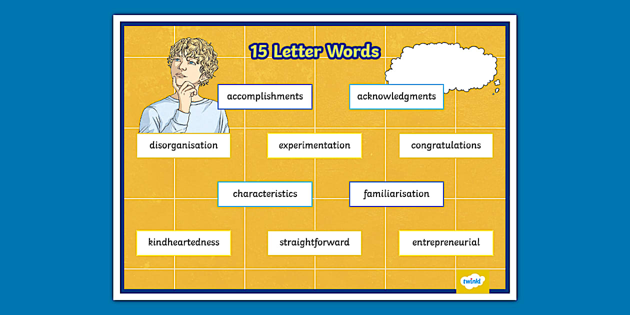 15 Letter Long Words Display Poster