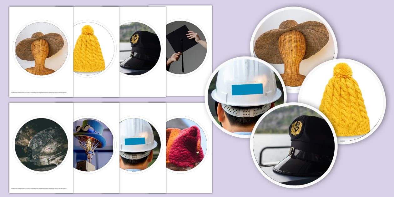 Different Hats Circle Display Photo Cut-Outs (teacher made)