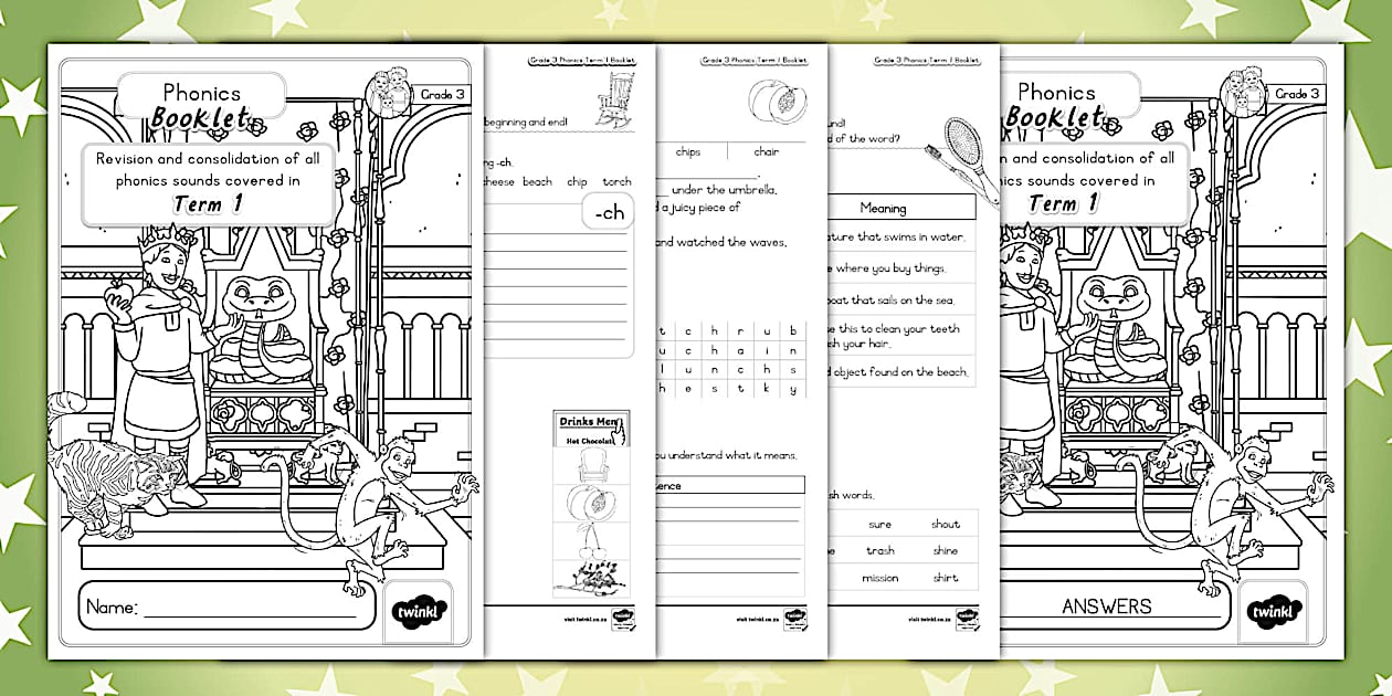Gr. 3 Phonics - T1 - Termly Sounds Recap - Workbook (CAPS)