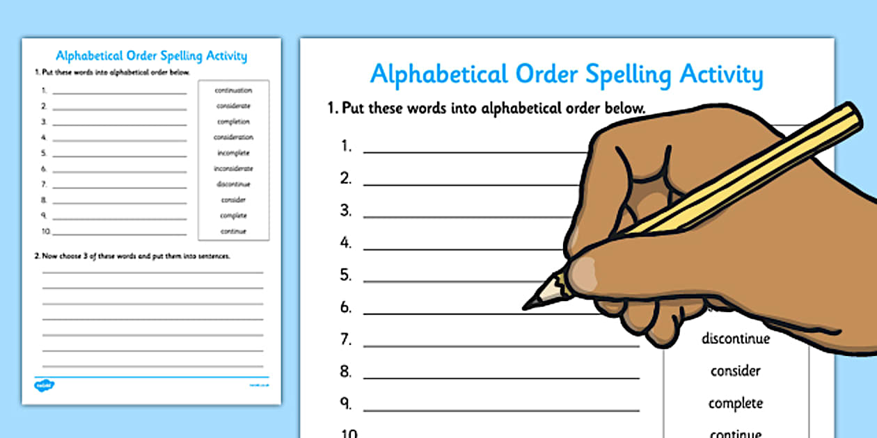 Alphabetical Order Activity - English Teaching Resources
