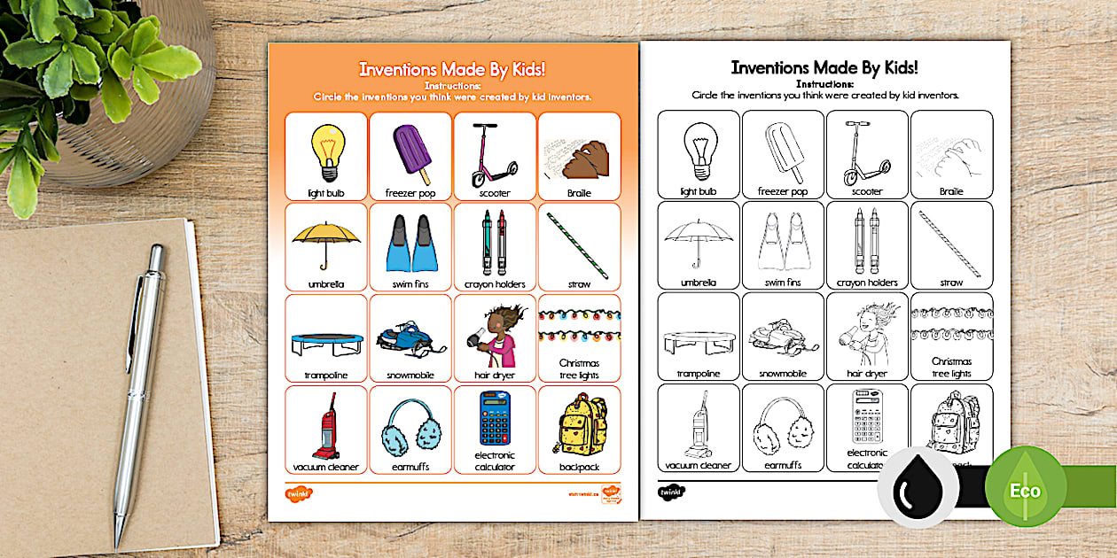Inventions Made By Kids Activity (teacher made) - Twinkl