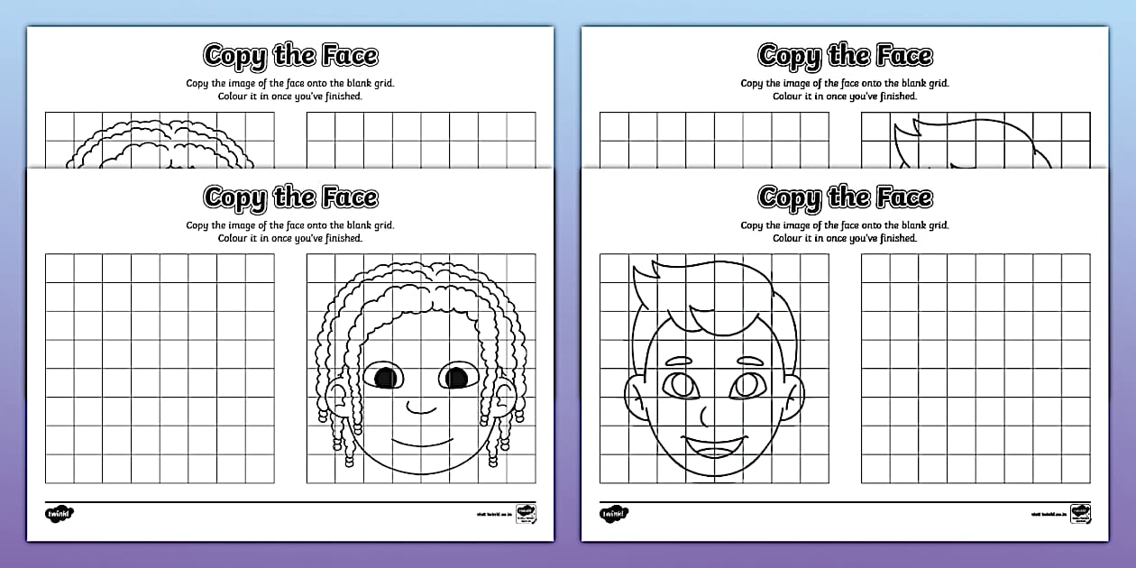 Copy the Face Worksheet (Teacher-Made) - Twinkl