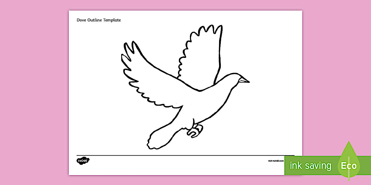 Dove Outline Template (Teacher-Made) - Twinkl