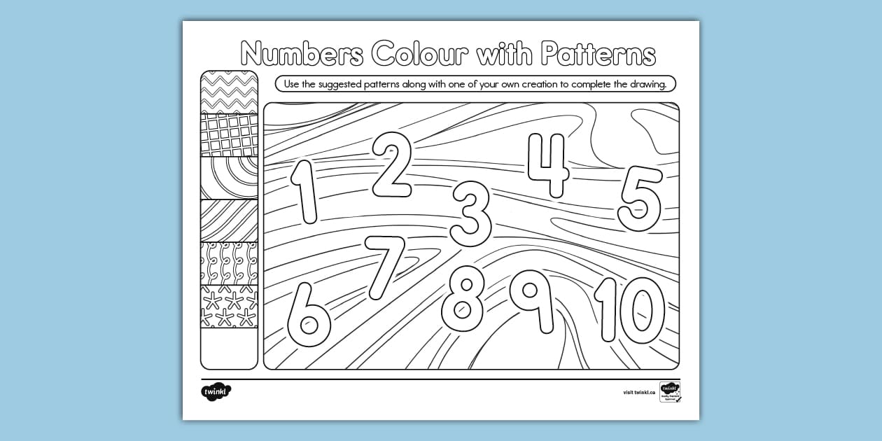 * NEW * Numbers Colour with Patterns Activity | Twinkl Canada