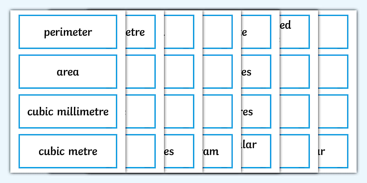 👉 Year 6 Area, Perimeter and Volume Vocabulary Cards