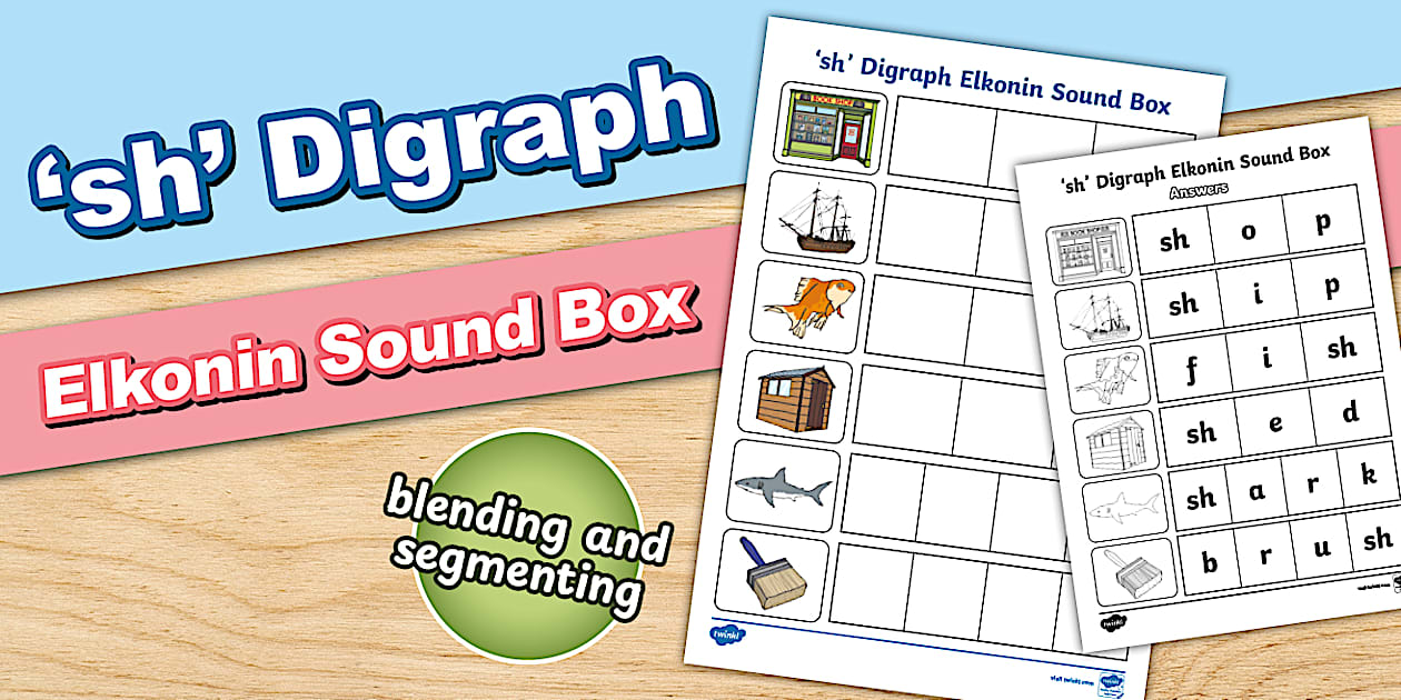 'sh' Digraph Elkonin Sound Box Activity Sheet
