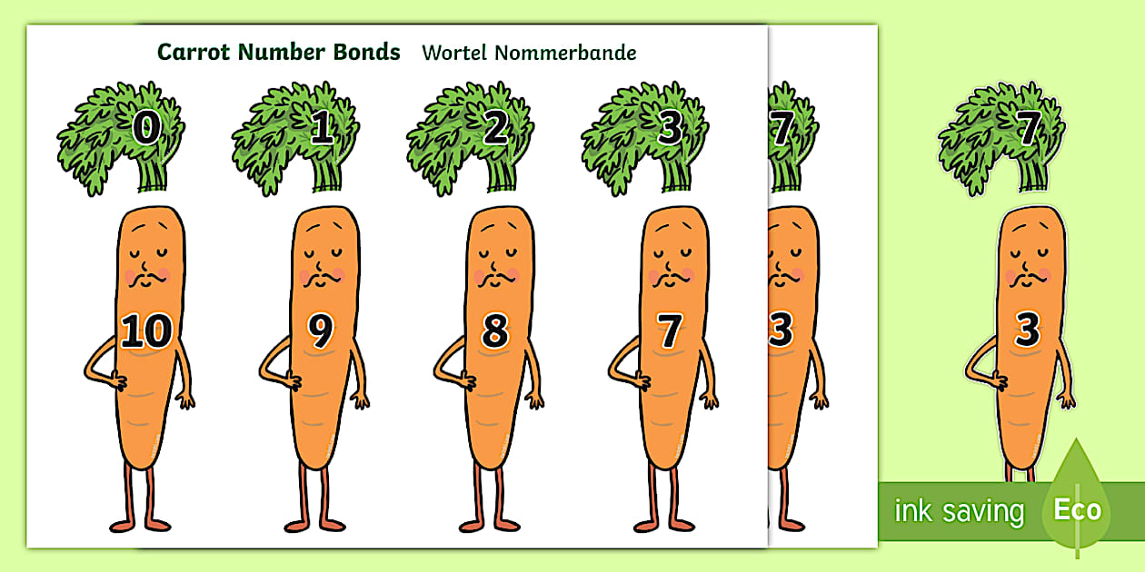Carrot Number Bonds to 10 Cut-Outs