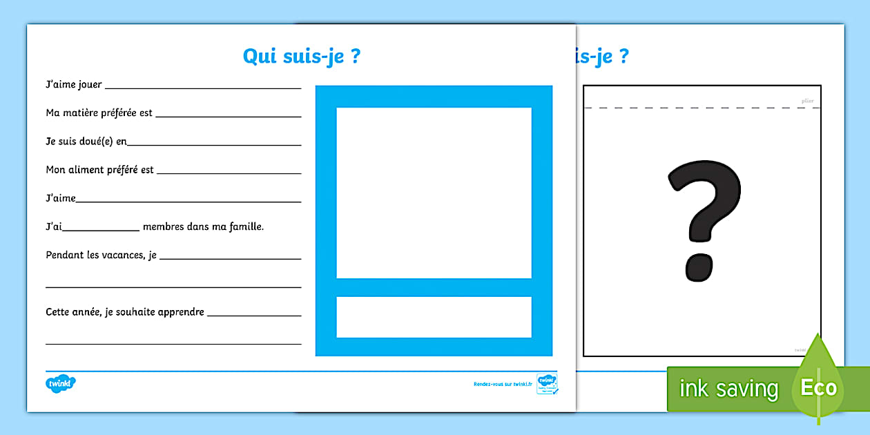 Feuille d'activités : Qui suis-je ? (teacher made) - Twinkl