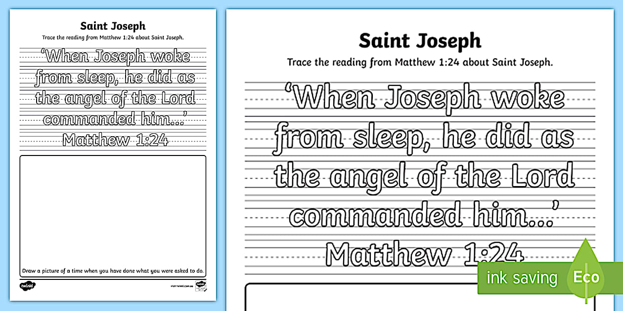 Cursive Saint Joseph's Handwriting Worksheet - Twinkl