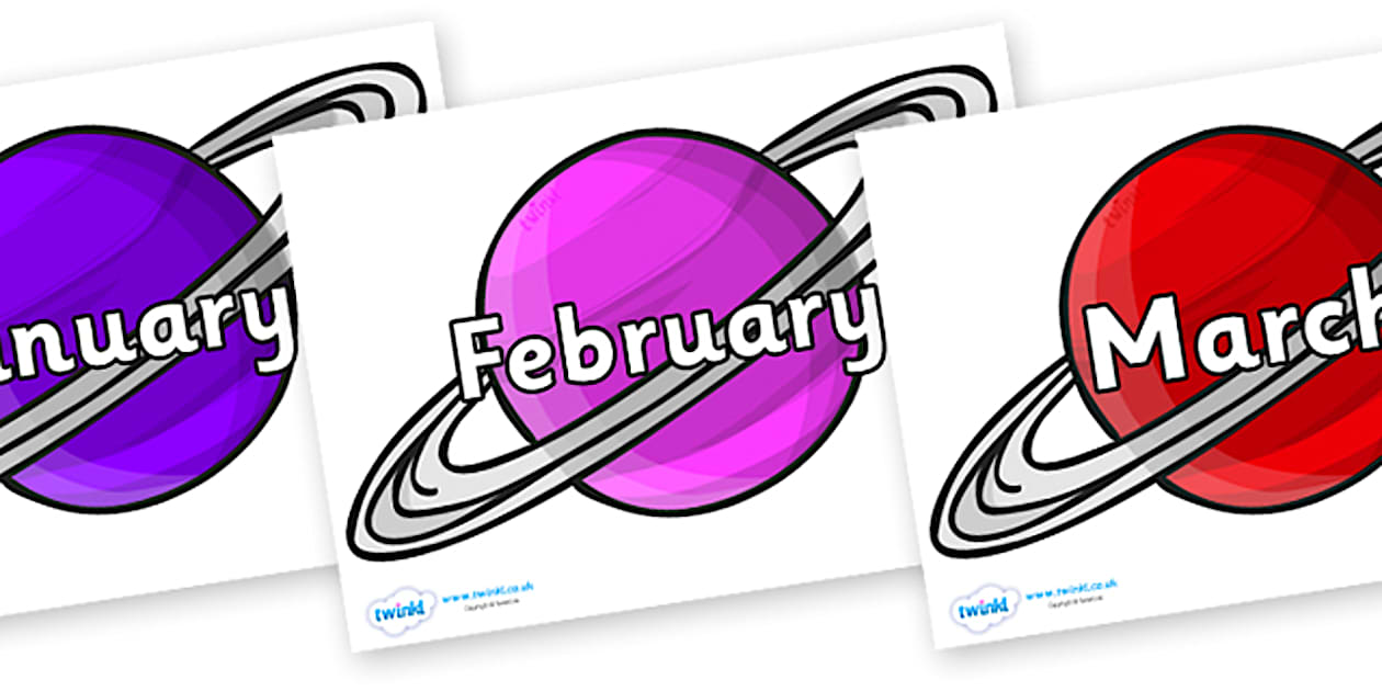 Months of the Year on Planets (teacher made) - Twinkl